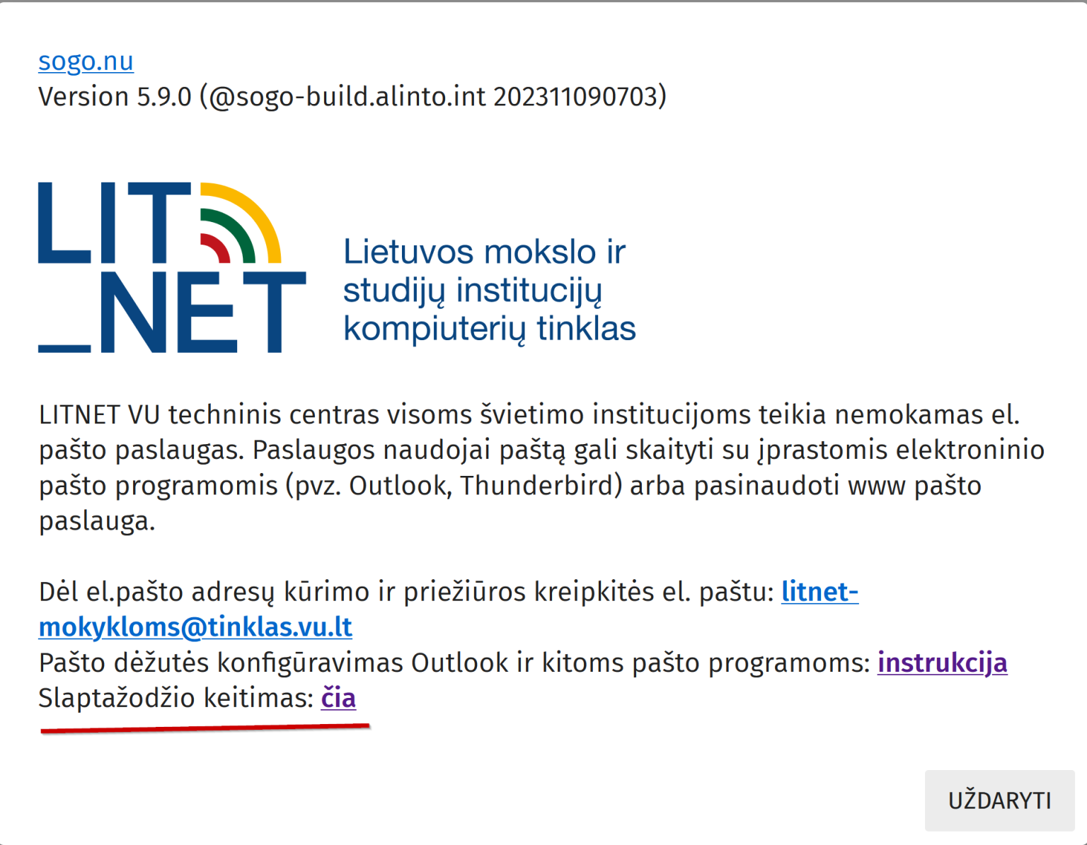 Slaptažodžio keitimas | Paslaugos ŠMM įstaigoms